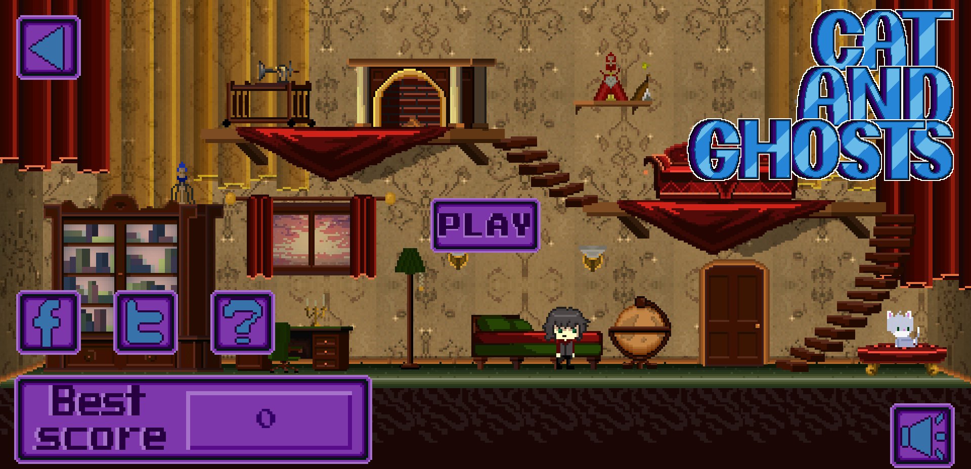 Cat and Ghosts 🕹️ Joacă online pe Play123